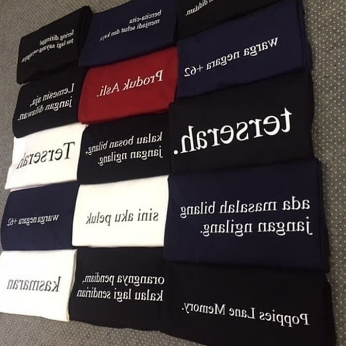 Jual NJSTO198 KAOS BAJU CUSTOM TULISAN KATA KATA TEXT UNIK SABLON ...