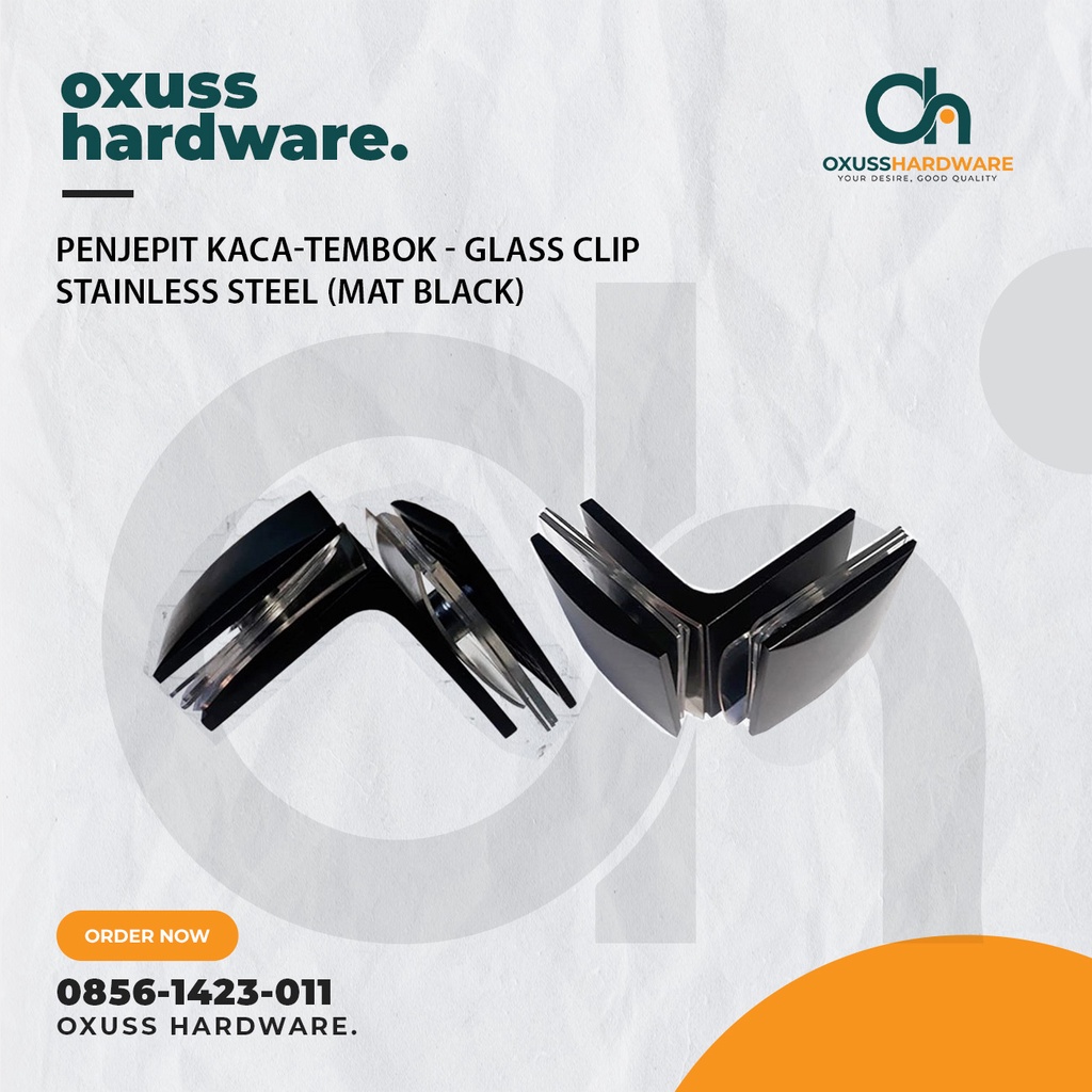 Jual Penjepit Kaca-Kaca / Glass Clip Stainless Steel (Mat Black ...