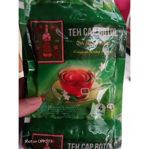 Jual Teh Cap Botol Hijau Melati Sachet isi 4 kntng/sachet | Shopee ...