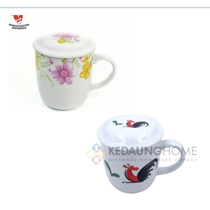 Jual Mug tutup Ayam JAGO | Gelas tutup Porselin Kukuruyuk | Mug Tutup ...