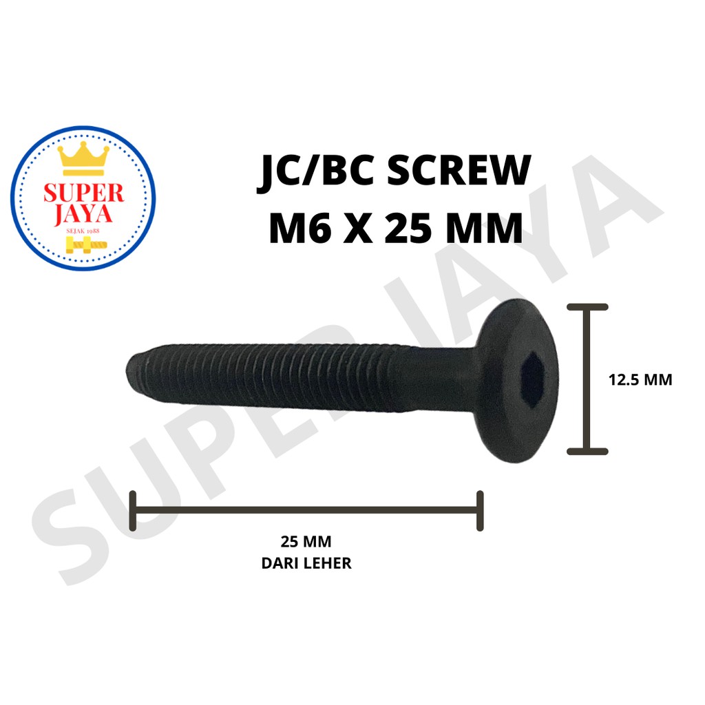 Jual Baut Furniture | Baut JCBC M6X25 - 1 PCS | Shopee Indonesia