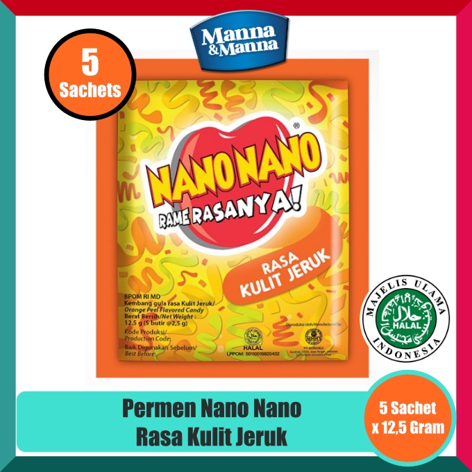 Jual Permen Nano Nano Rasa Kulit Jeruk - 5 Sachet x 12,5 Gram | Shopee ...