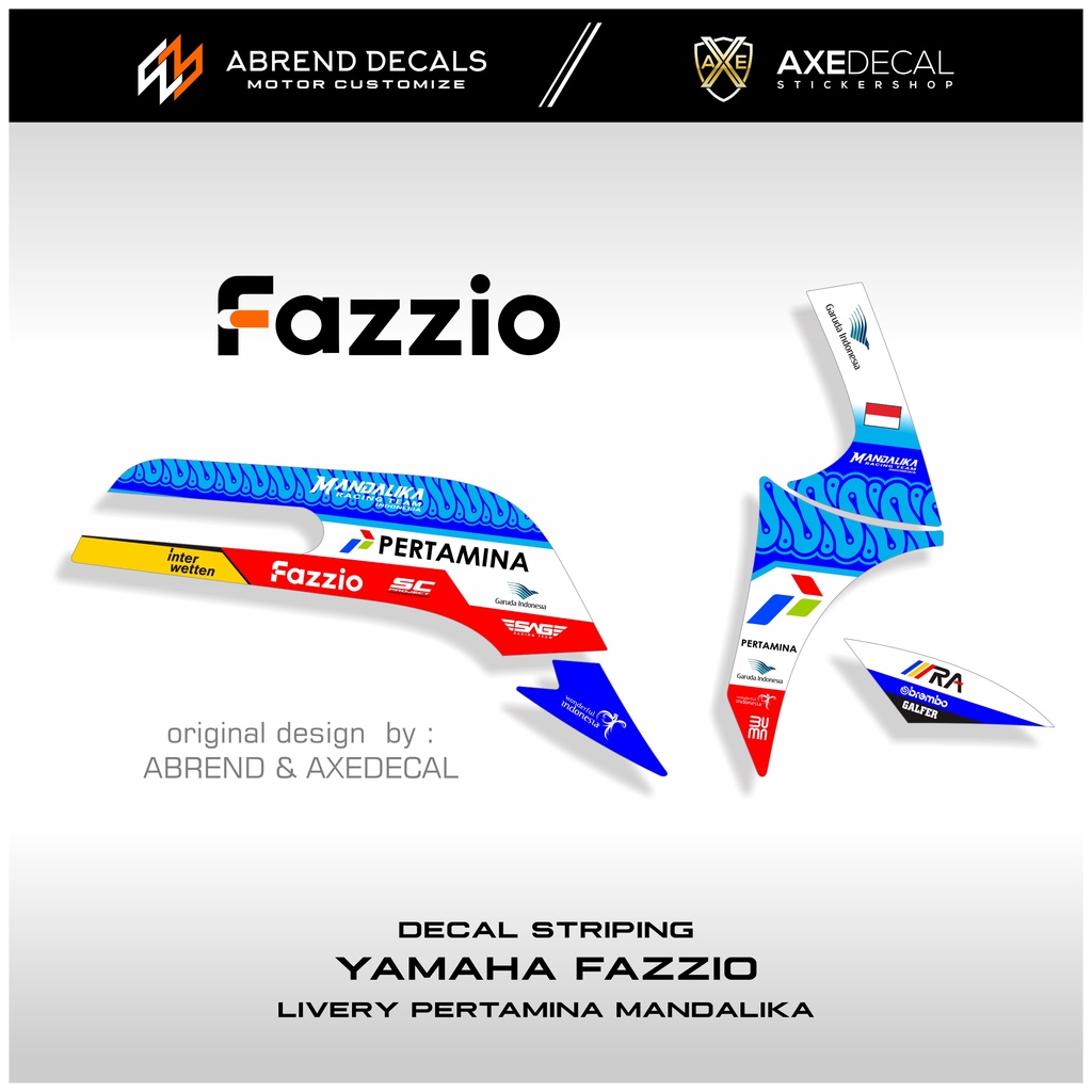 Jual STRIPING FAZZIO MANDALIKA PERTAMINA / STIKER MOTOR YAMAHA FAZZIO DESIGN CUSTOM VARIASI ...