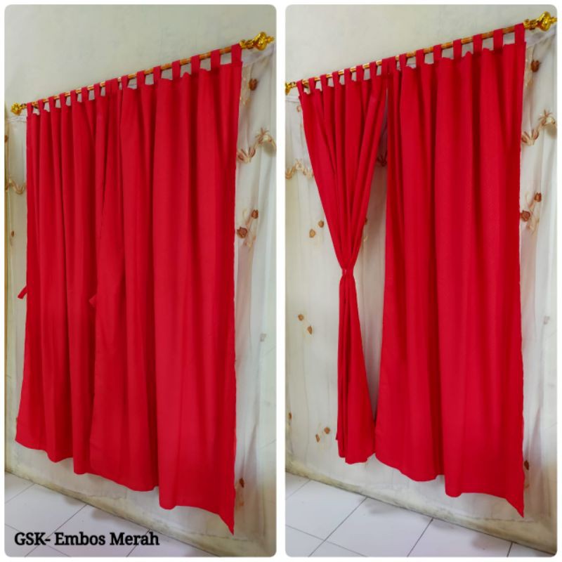 Jual Murah Hordeng Gorden Korden Tali Embos Merah | Shopee Indonesia