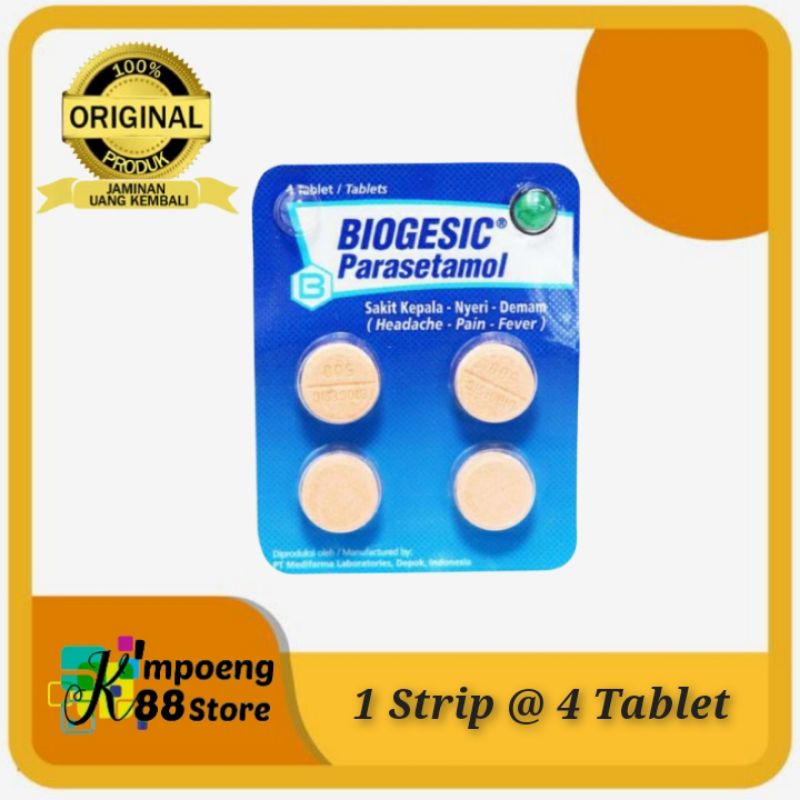 Jual BIOGESIC Paracetamol 1 Strip @ 4 Tablet | Shopee Indonesia