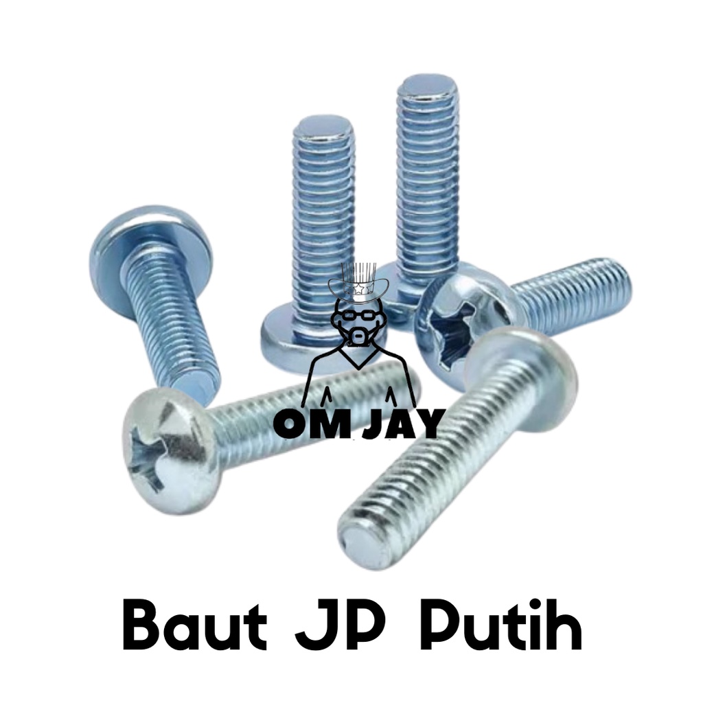 Jual Baut JP Putih (+) M3 x 40mm @10pcs | Shopee Indonesia