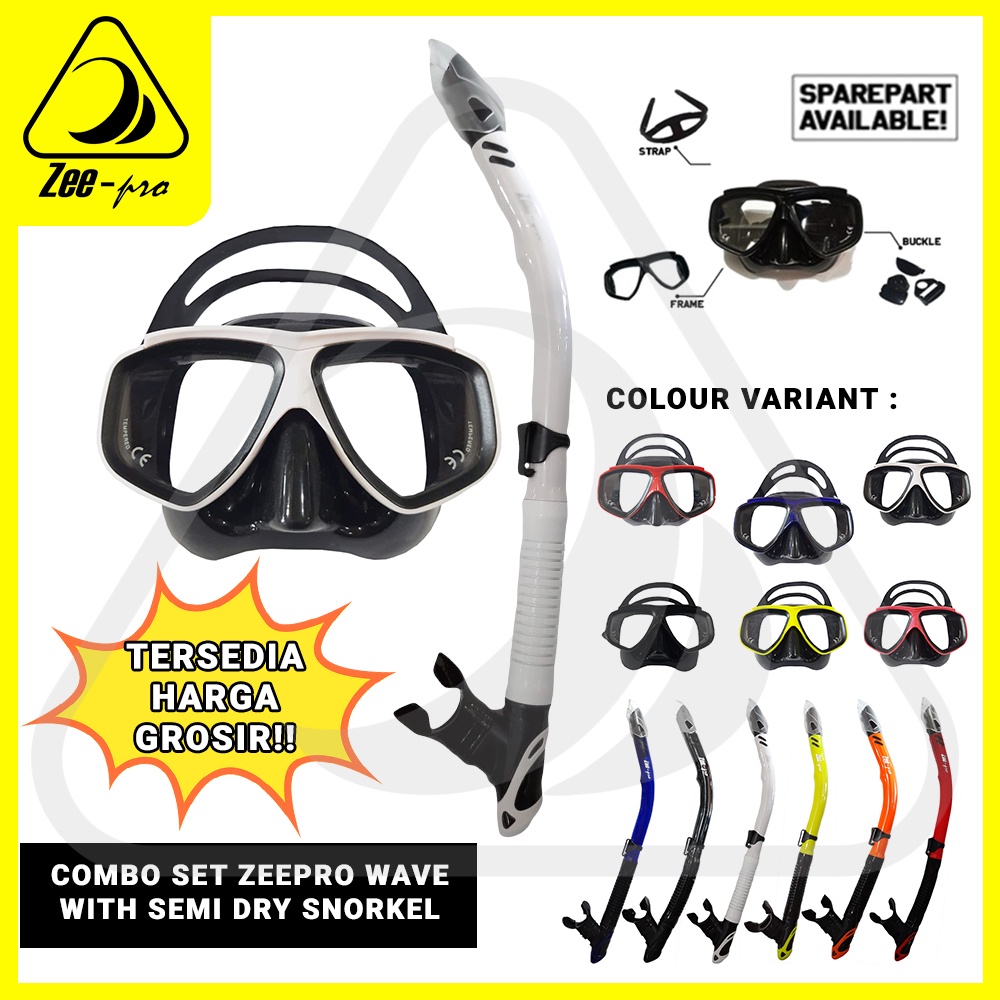 Jual Mask Snorkling Scuba Diving Zeepro Wave Kacamata Selam Selang Semi ...