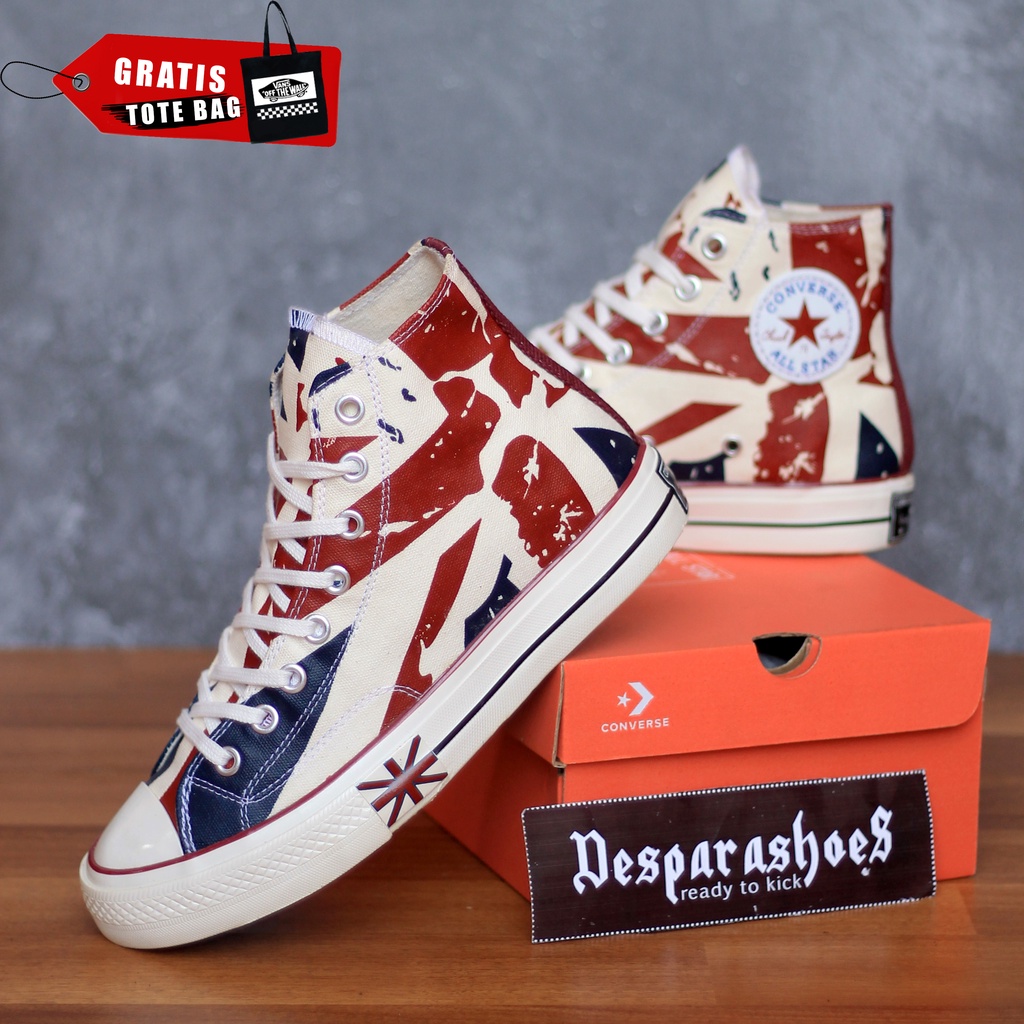 Jual Jual Sepatu Sneakers Converse 70s High Union Jack British England ...