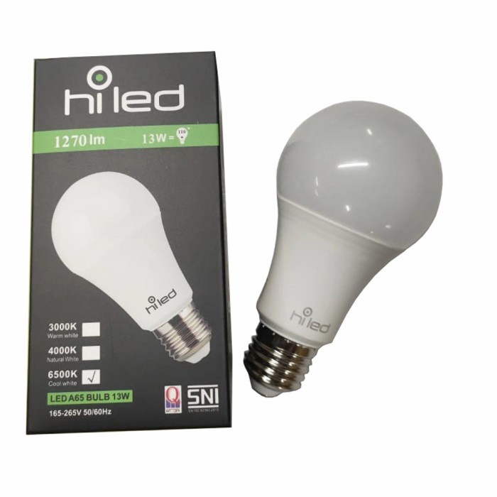 Jual Lampu Bohlam LED Hiled Bulb 13W 13 Watt Putih White 6500K E27 ...