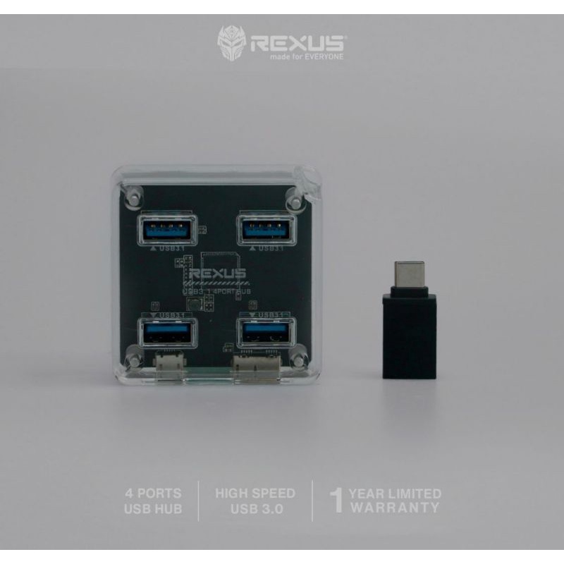Jual USB HUB REXUS 3.1 H331 4 PORT + CONVERTER TYPE-C | Shopee Indonesia