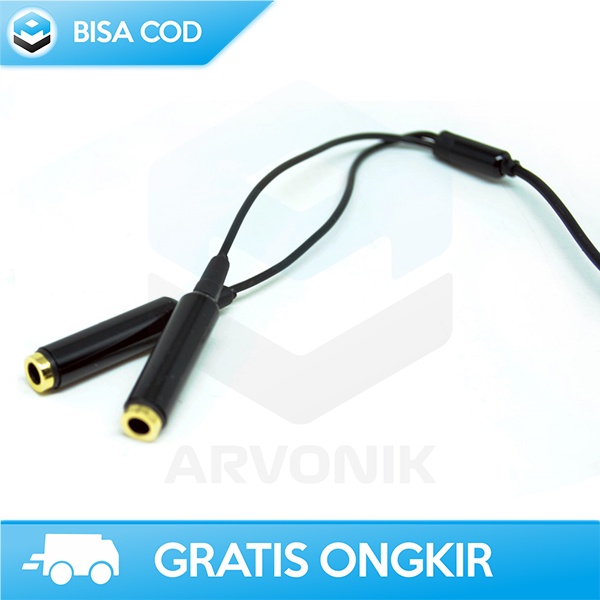 Jual KABEL PENGHUBUNG HEADSET AUX AUDIO HIFI 3.5 MM MALE TO FEMALE PLUG ...