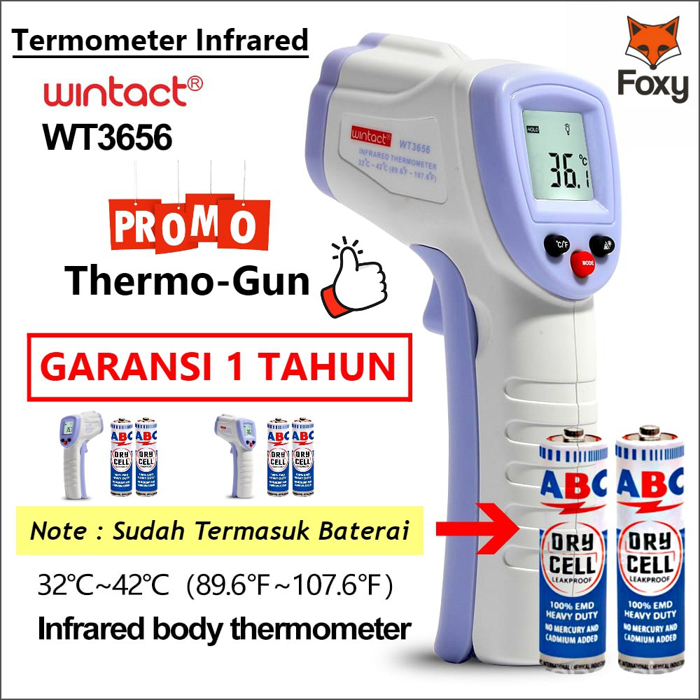 Jual Thermometer Gun Termometer Infrared Non Contact - Alat Ukur Suhu ...