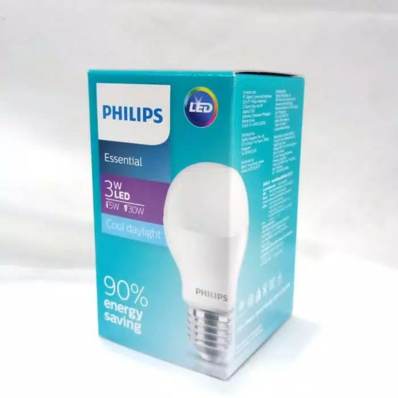 Jual Lampu Bohlam LED Philips 3 Watt putih Cool Daylight ( 3w 3 w 3watt) | Shopee Indonesia