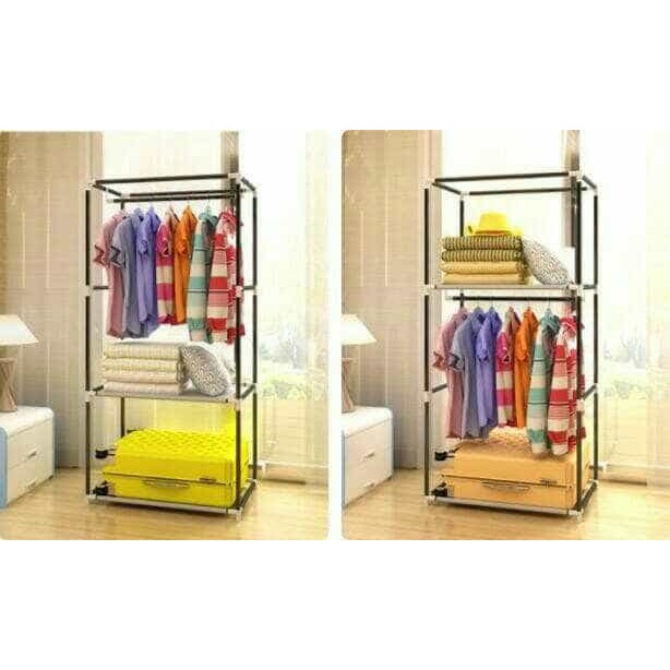 Jual SPECIAL lemari rak rakit kain portable penyimpanan pakaian, baju ...