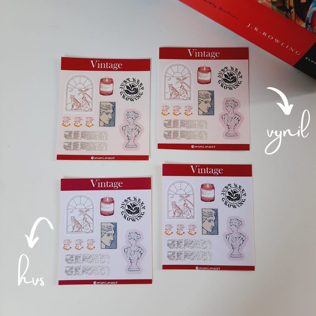 Jual vintage sticker series untuk journaling scrapbook - mimimoist ...
