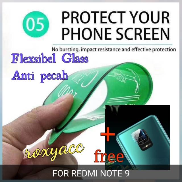 Jual (PAKET) REDMI NOTE 9 BIASA TEMPERED GLASS CERAMIC FLEKSIBEL GLASS ...