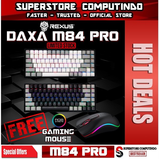 Jual Rexus Daxa M84 Pro RGB Hotswap Bluetooth Mechanical Gaming ...