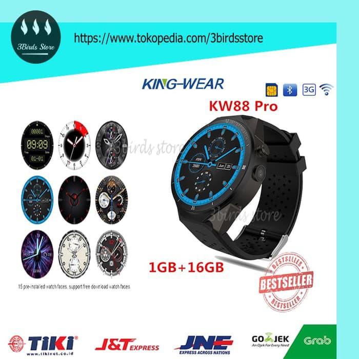 Jual Terviral !! Smartwatch Kingwear Kw88 Bluetooth Wrist Sim-Card For Android Dan Ios KJ08 ...