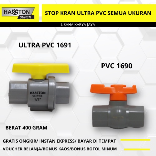 Jual Stop Keran Air Ball Valve Pvc 1/2 Inchi Stop Kran Plastik Ball Valve Bola Pipa Air Stop ...