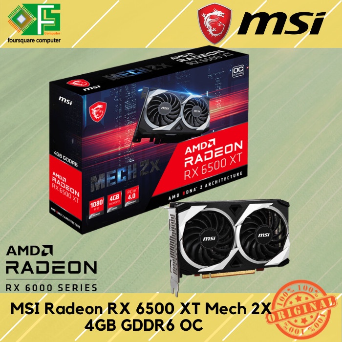 Jual VGA MSI Radeon RX 6500 XT Mech 2X 4G OC | 4GB GDDR6 | Shopee Indonesia