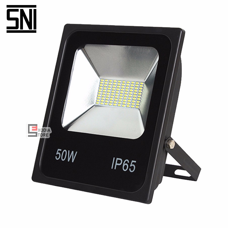 Jual Lampu Sorot Outdoor, Taman, Panggung Emico SMD LED 50 watt SNI IP65 Lampu Tembak Floodlight ...