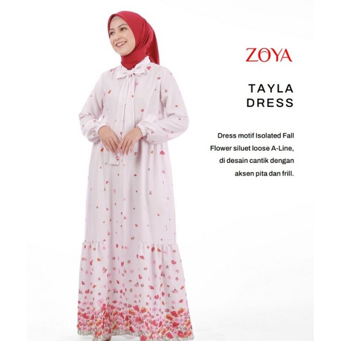 Jual Zoya Tayla Dress - Gamis Muslim Wanita motif bunga busui friendly ...