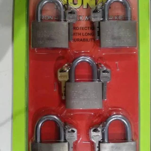 Jual Gembok Master Key 60 mm isi 5 merk Hona Iron Padlock | Shopee ...