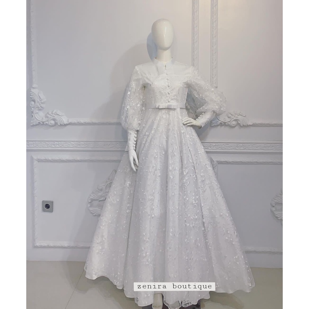 Jual LADY DIANA GAUN pesta pengantin mewah full tulle bordir / baju ...