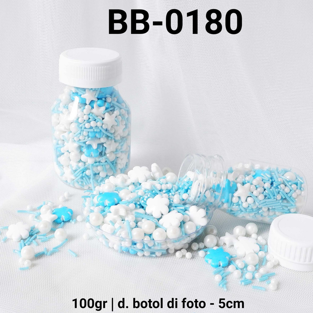 Jual BB-0180 Sprinkles sprinkle springkel 100gr 100 gram mix putih biru ...