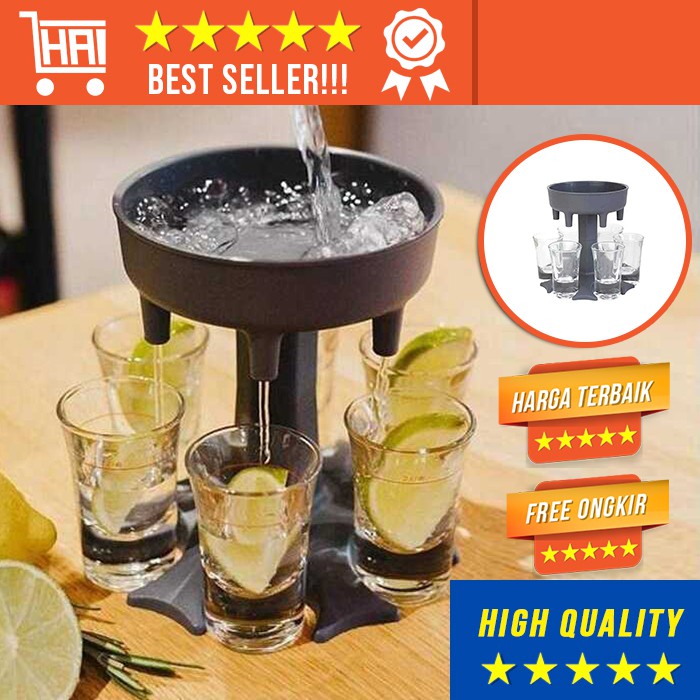 Jual GELAS SINGLE SHOT PARTY 6 PCS PLUS HOLDER GLAS PESTA DISPENSER ...