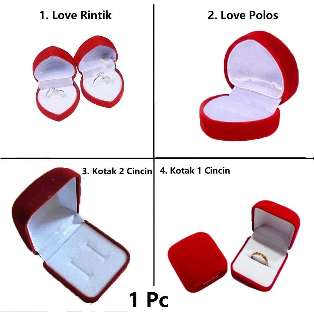 Jual HHS Kotak Cincin Bludru / Kotak Cincin Model Love / Kotak Cincin ...