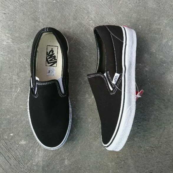Jual Vans Slip On Black white 100% Original BNIB | Shopee Indonesia