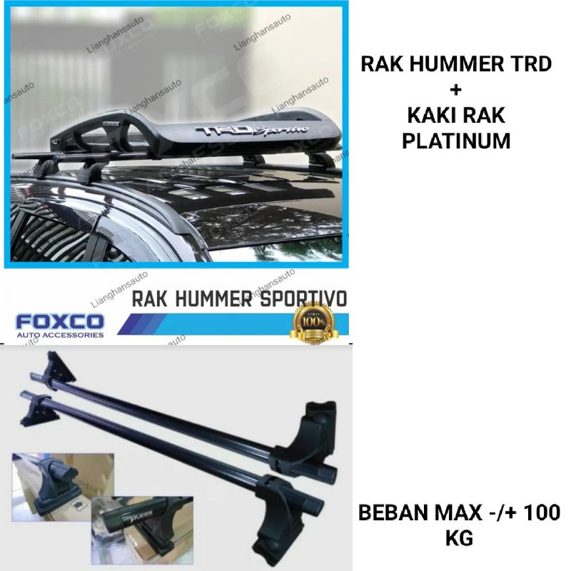 Jual PAKET RAK BAGASI MOBIL PLASTIK TRD SPORTIVO + KAKI JEPIT BODY ...