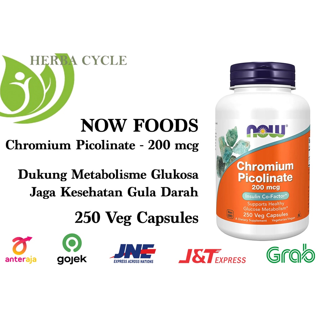 Jual Now Food Chromium Picolinate 200 mcg 250 Veg Now Chromium ...