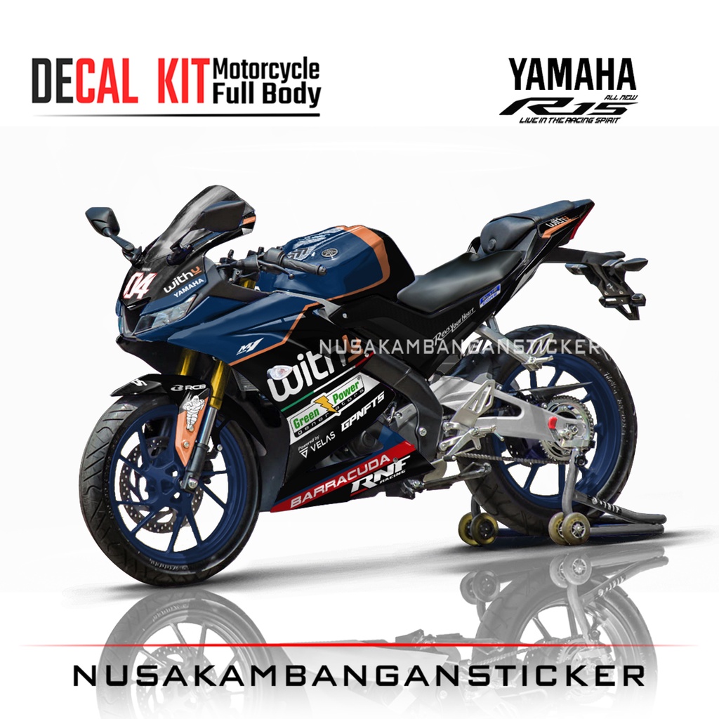 Jual Stiker Decal Motor Yamaha R15 V3 VVA Full Body Livery Withu Grafis ...