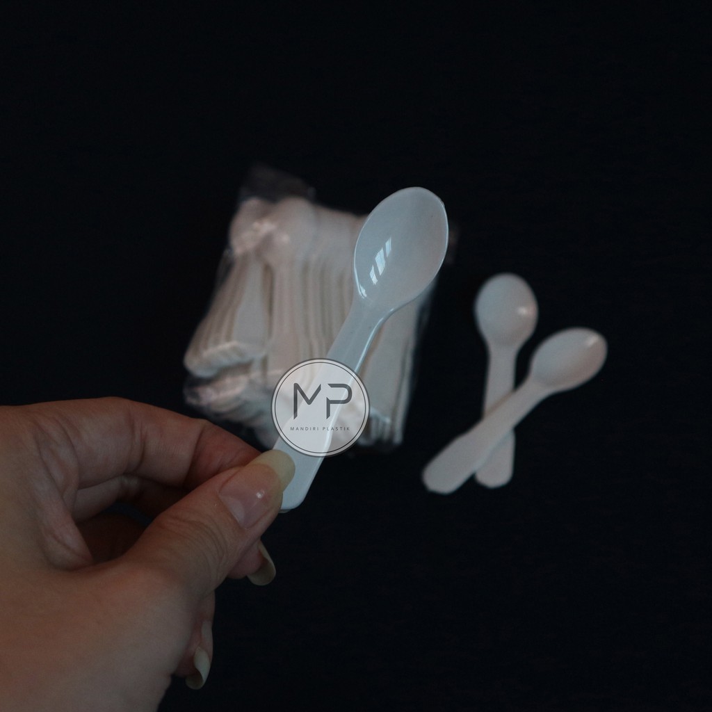 Jual Sendok Plastik Kecil Eskrim / Sendok Plastik Puding Jelly Kecil ...