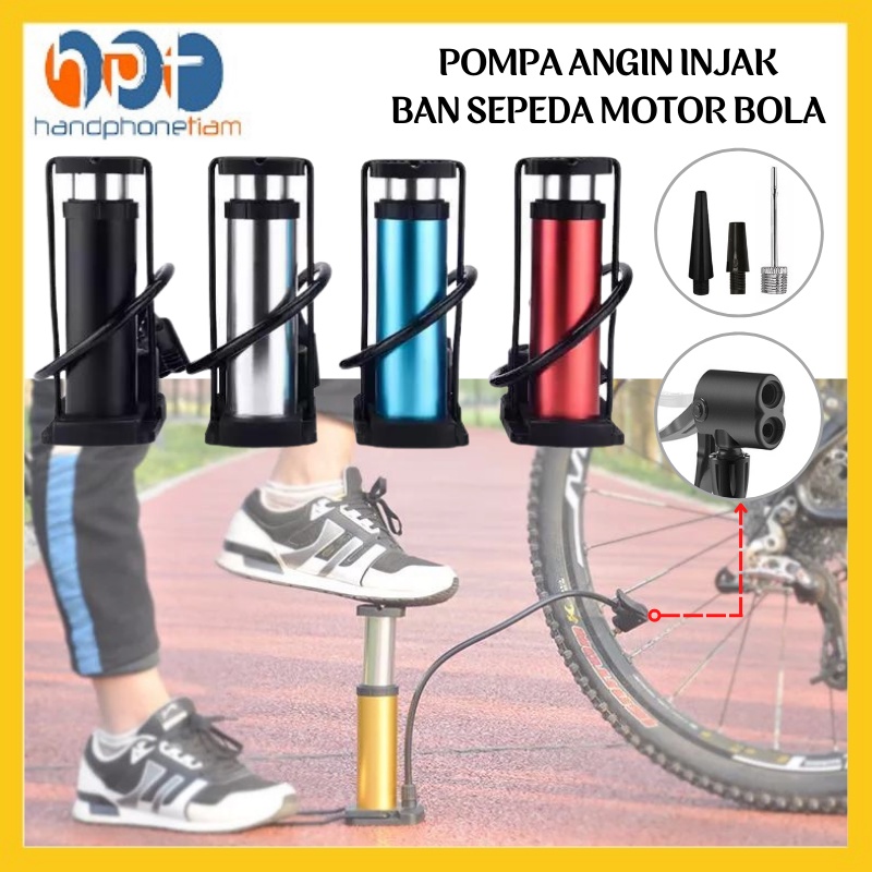 Jual Pompa Angin Injak Ban Sepeda Motor Mini Foot Pump Dual Head ...