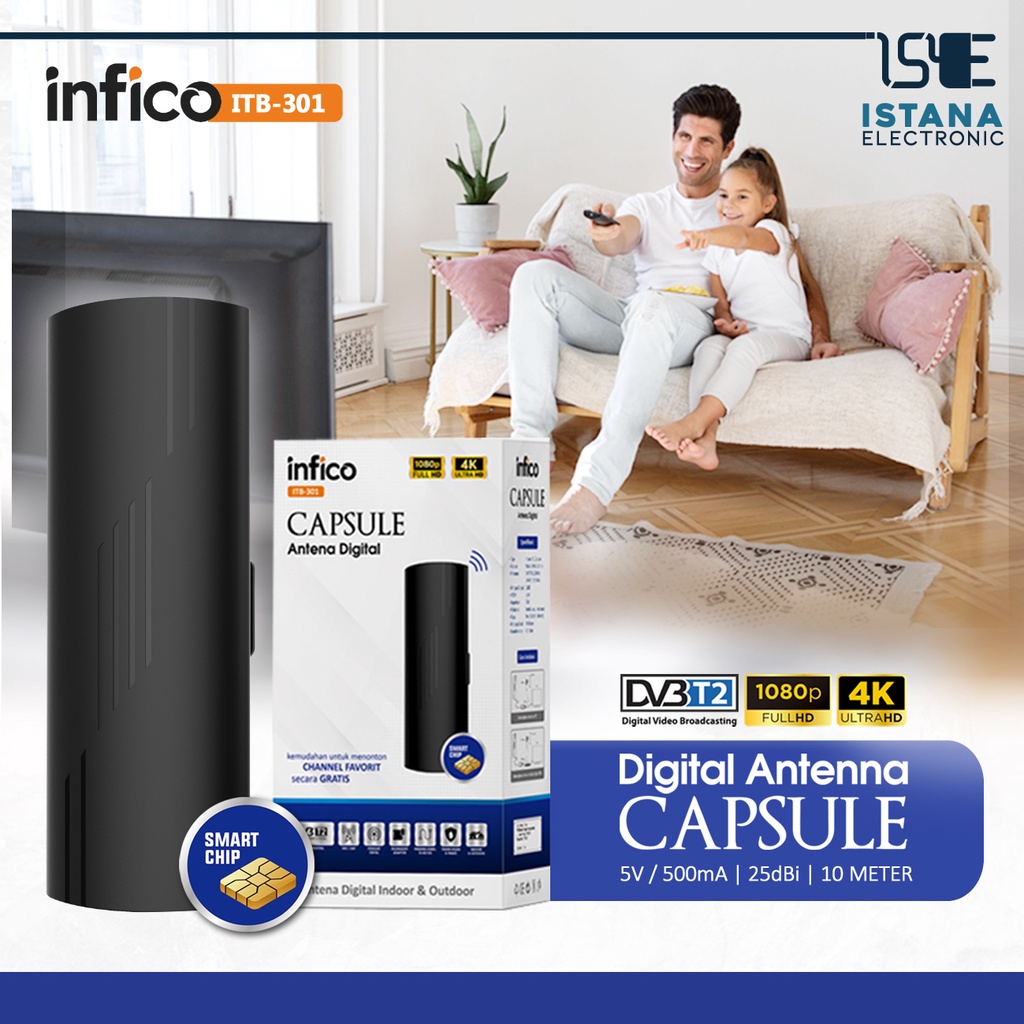 Jual ANTENA TV DIGITAL INFICO, SIARAN LENGKAP INDOOR DAN OUTDOOR SMART CHIP ITB-301 FULL HD DAN ...
