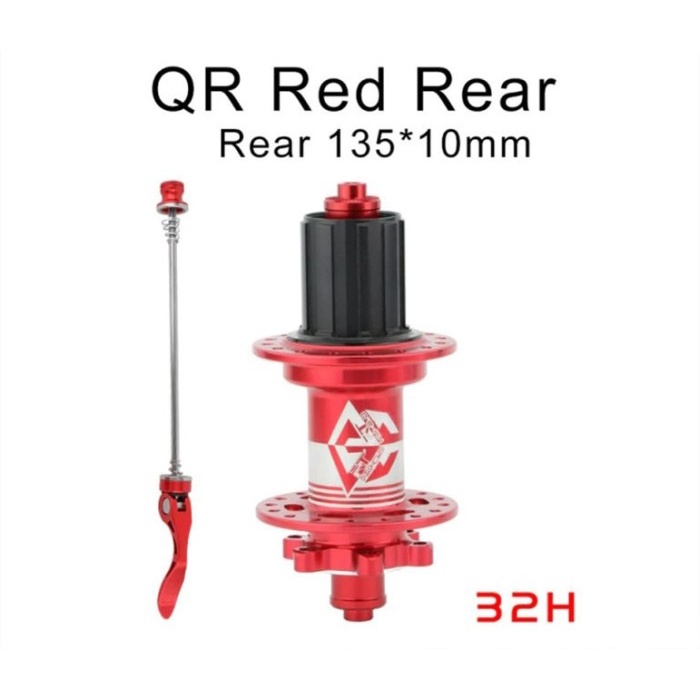 Jual Rt Sebiji Freehub Belakang Rear Hub Merah 32H Qr 5 Bearing ...