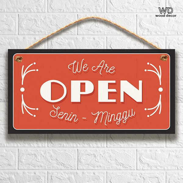 Jual OC7 - Papan Nama kayu sign board Open Close murah Hiasan dinding ...