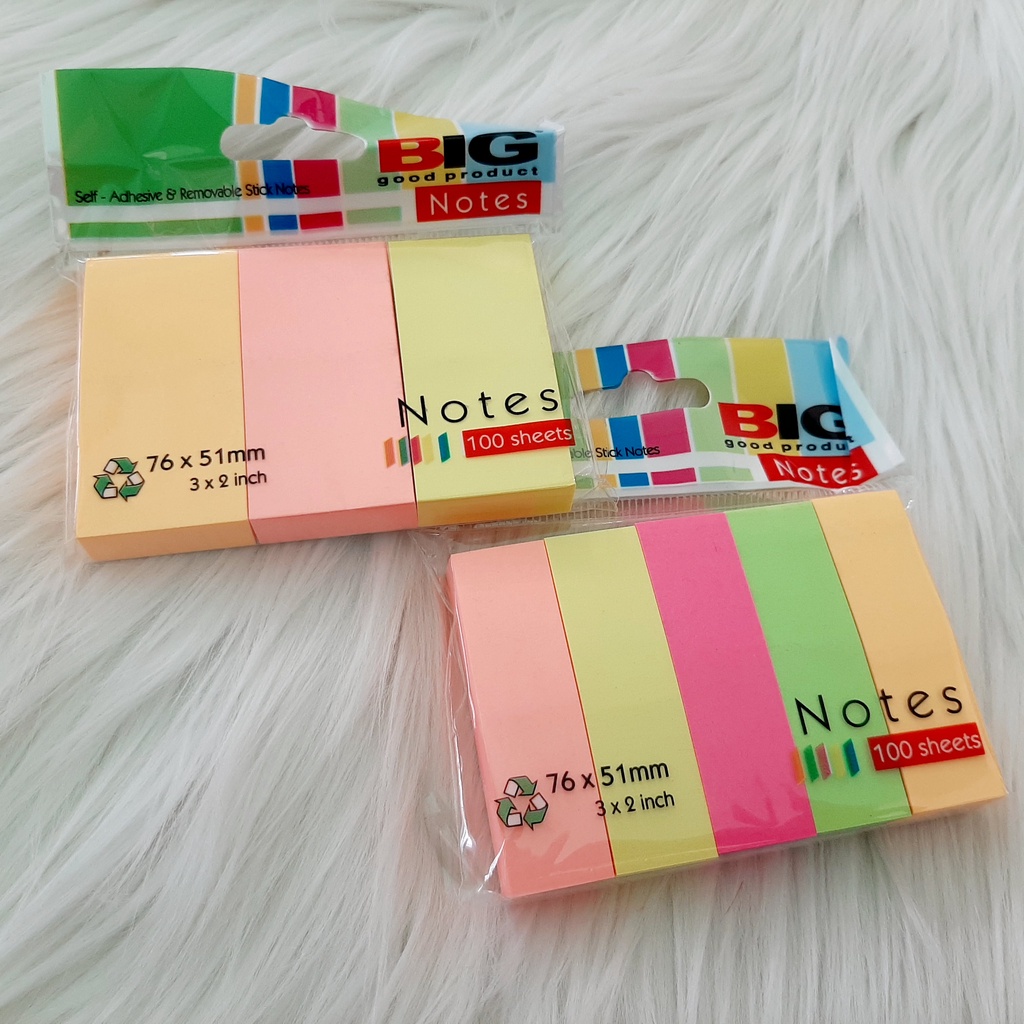 Jual STICKY NOTE BIG 76X51 3 WARNA dan 5 warna | Shopee Indonesia