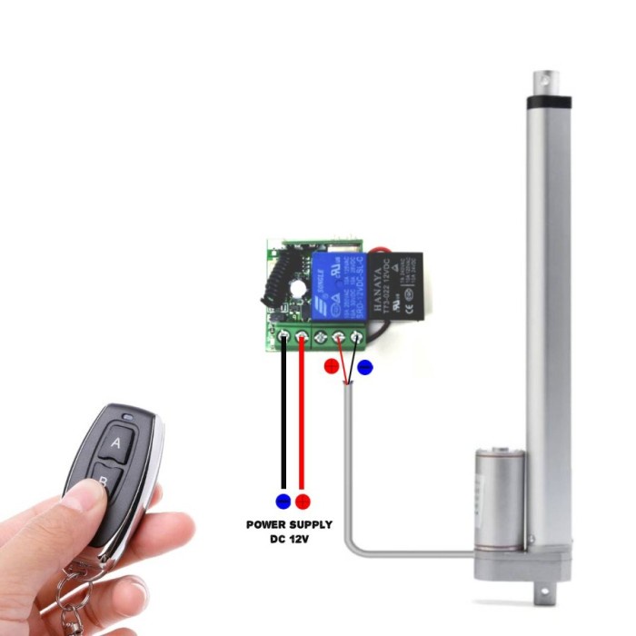 Jual Remot Aktuator Remote Actuator DC 12V Reversible Wireless 433MHz ...
