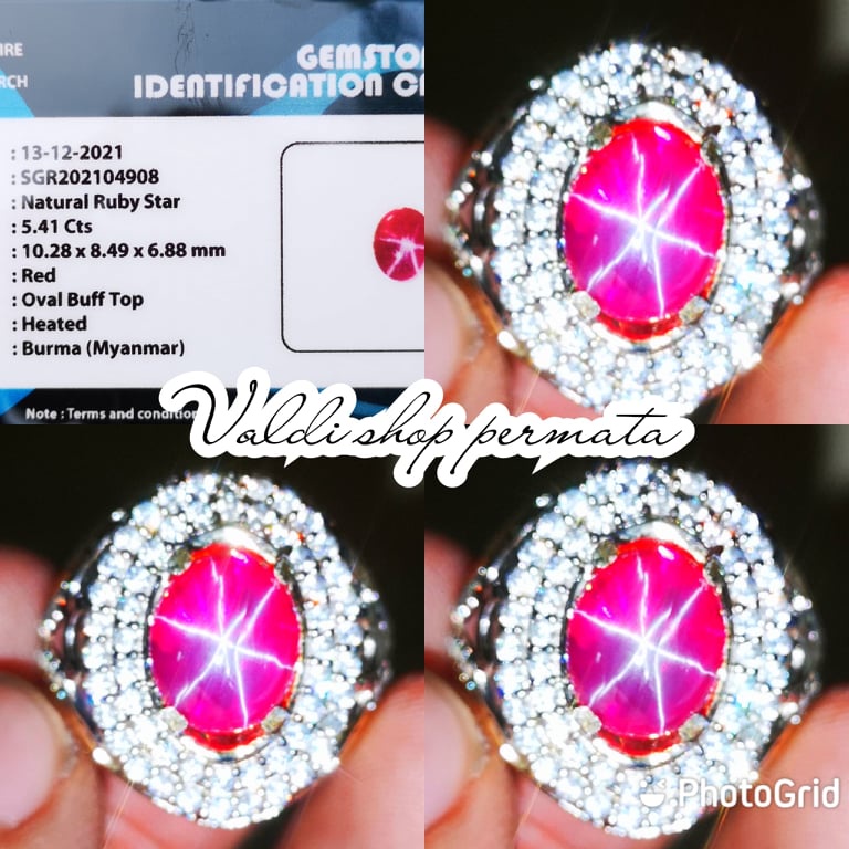 Jual Natural Red Ruby Star Burma Tajam Playing Star Tajam Combinasi ...