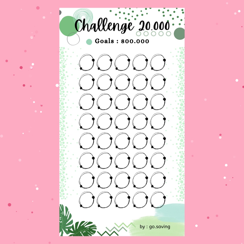 Jual Binder Saving Challenge 20.000 / Tantangan Menabung Binder A6 | Shopee Indonesia