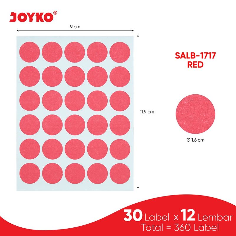 Jual [12 LEMBAR] LABEL STICKER WARNA/SELF-ADHESIVE LABELS COLOR JOYKO ...