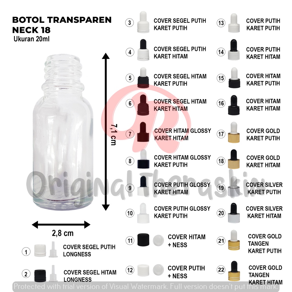 Jual BOTOL KACA IMPORT TEBAL 20ML TRANSPAREN (NECK 18) | Shopee Indonesia