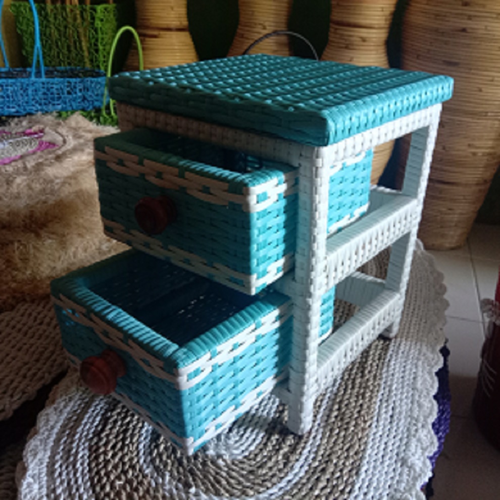 Jual Rak Lemari Laci Ukuran mini Box Rotan Sintetis penyimpanan ...