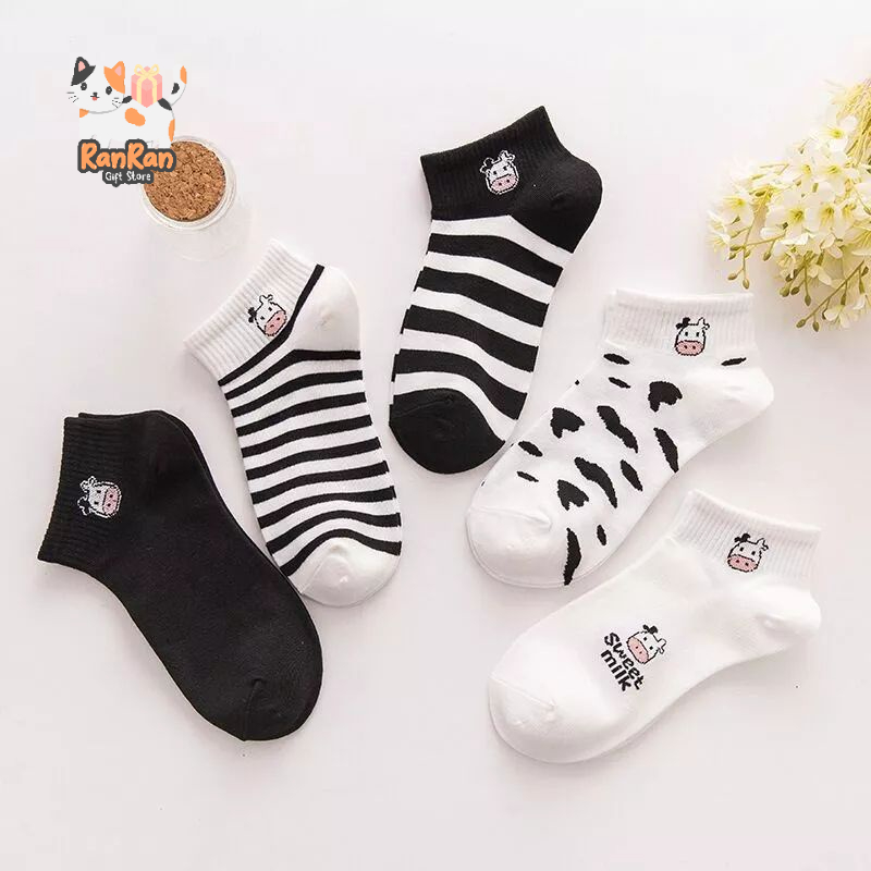 Jual Kaos Kaki Import Gambar Sapi Lucu | Shopee Indonesia