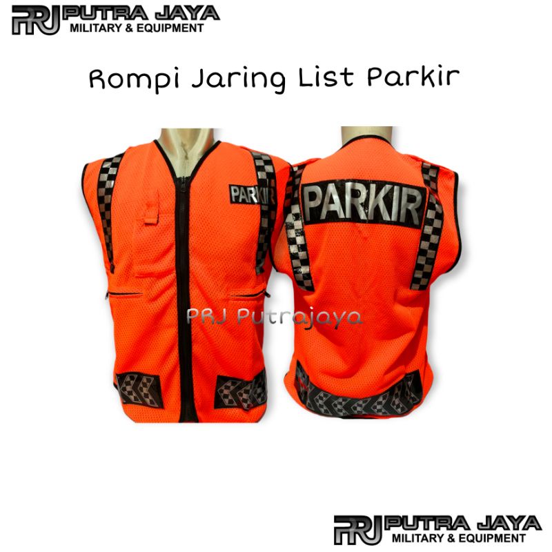 Jual Rompi Jaring List Parkir / Rompi Oren List Parkir / Rompi Parkir ...