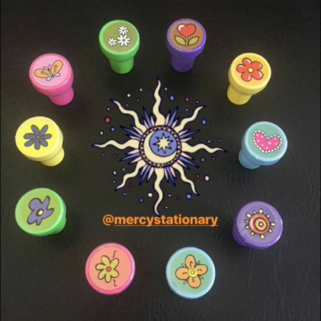 Jual Stempel Bunga / Fancy Round Stamp (1 set = 10 pc) | Shopee Indonesia